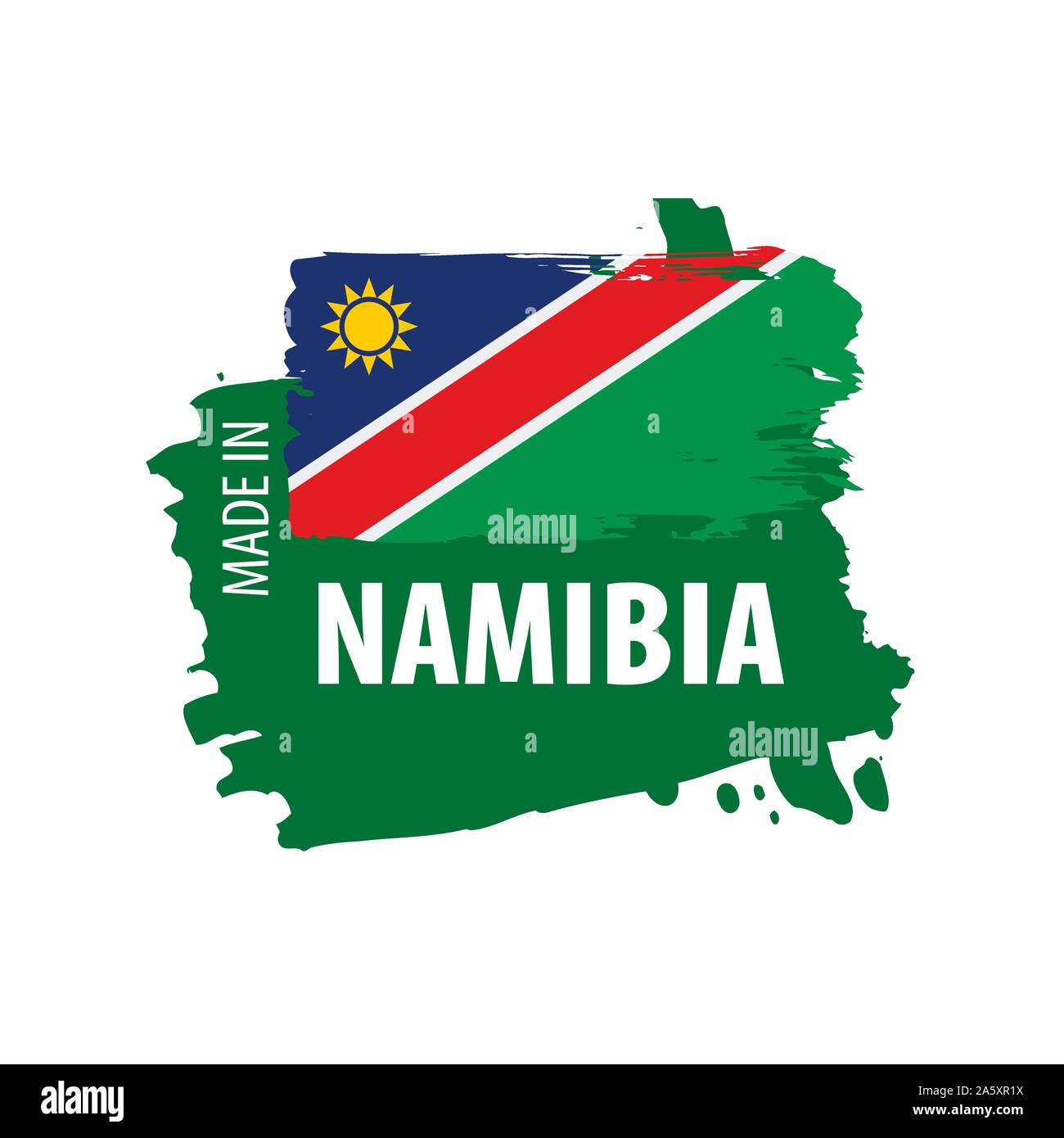 Namibia flag, vector illustration on a white background Stock Vector ...