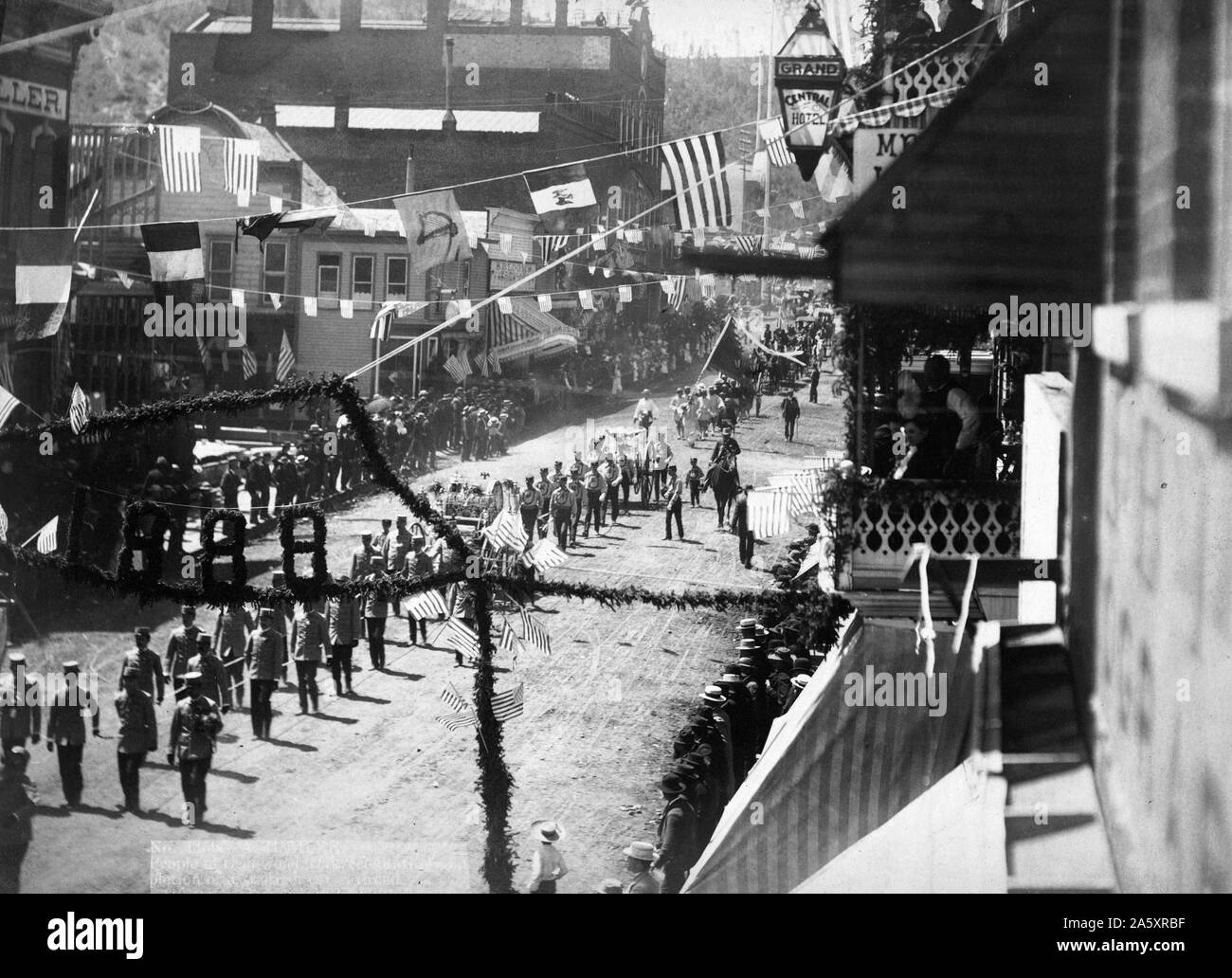 Street parade with numbers "1888" in foreground Stock Photo - Alamy