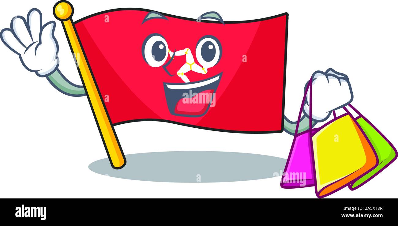 Shopping flag isle of man on character Stock Vector Image & Art - Alamy