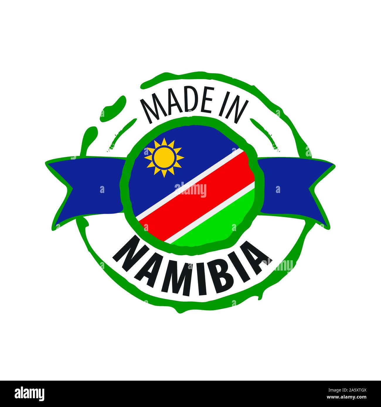 Namibia flag, vector illustration on a white background Stock Vector ...