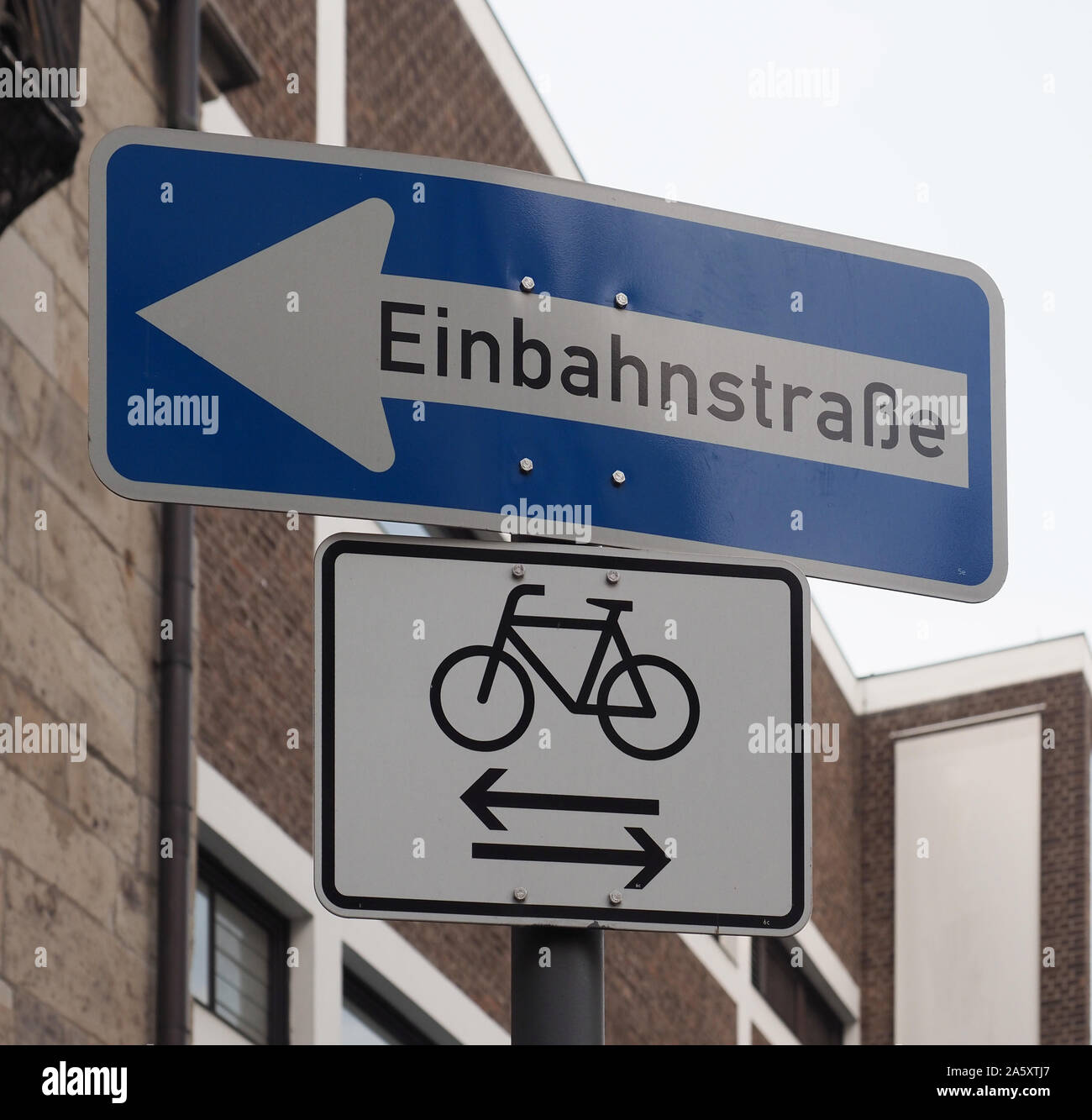 Einbahnstrasse (meaning One way in german) traffic sign Stock Photo - Alamy