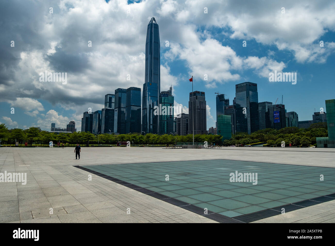 Modern Chinese city, Shenzhen skyline in Futian area of Shenzhen, China ...