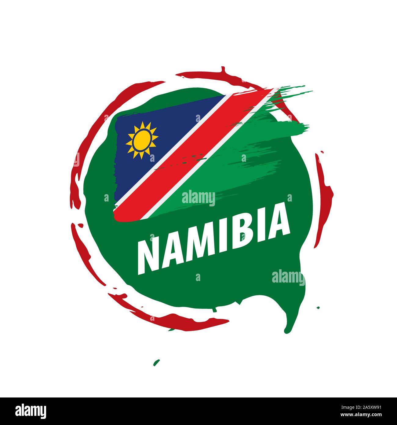 Namibia flag, vector illustration on a white background Stock Vector ...