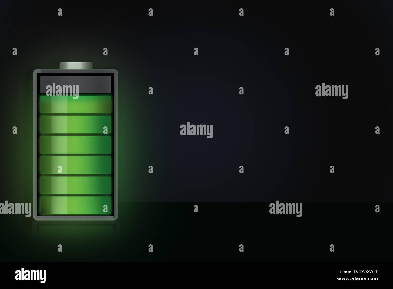 Battery Charging Icon Illustration with black background with copy ...