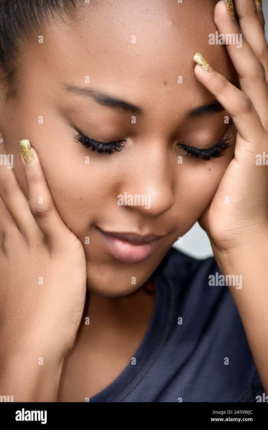 Stressed Cute Teenager Girl Stock Photo - Alamy