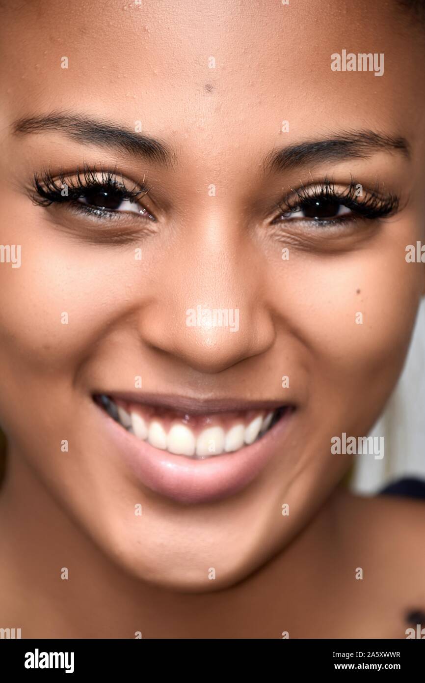 Smiling Face Of Colombian Teen Female Stock Photo - Alamy