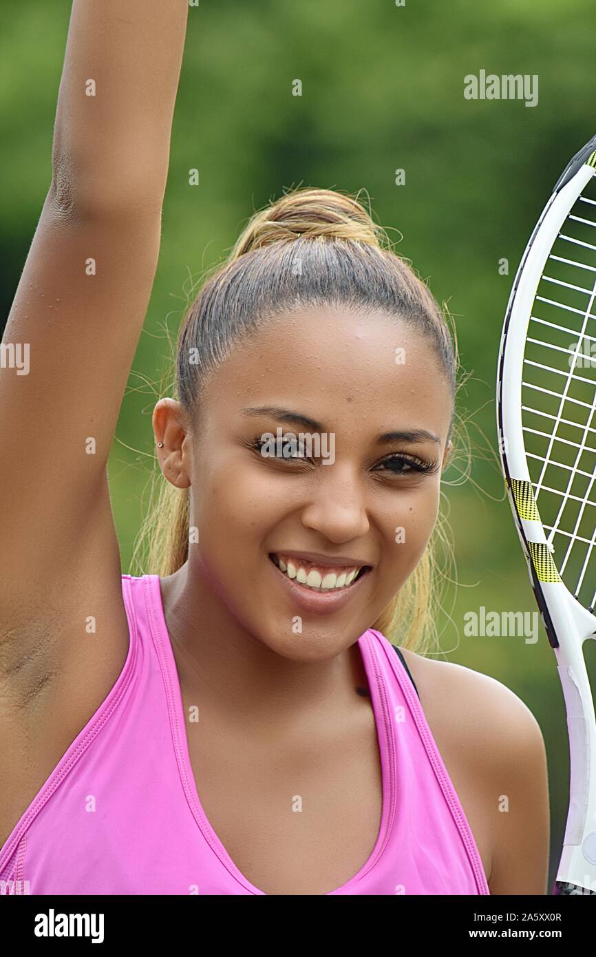 Victorious Teenager Female Tennis Player Stock Photo - Alamy Victorious Teenager Female Tennis Player Stock Photo - Alamy