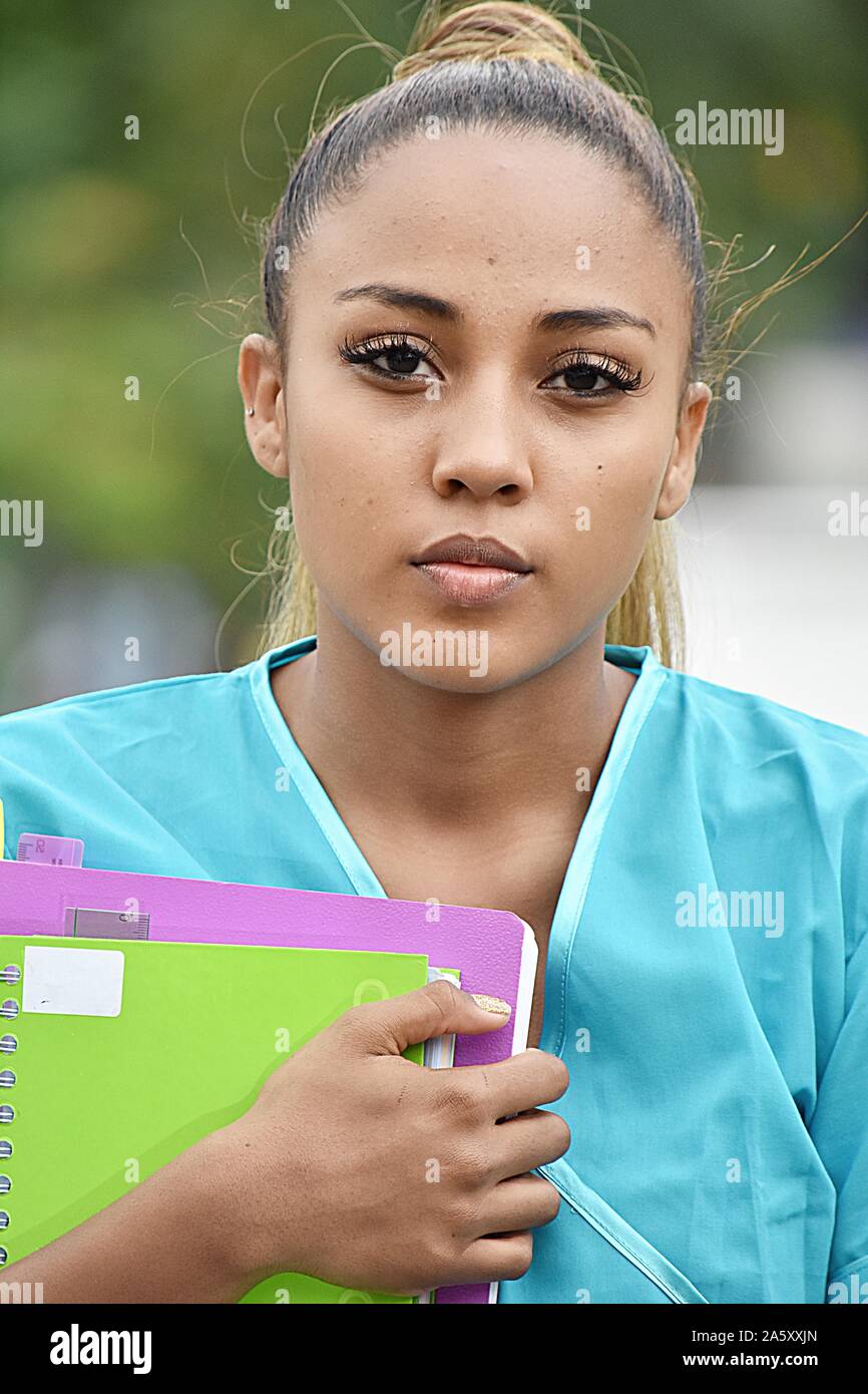 Serious Teen Hispanic Female Nursing Student Stock Photo - Alamy