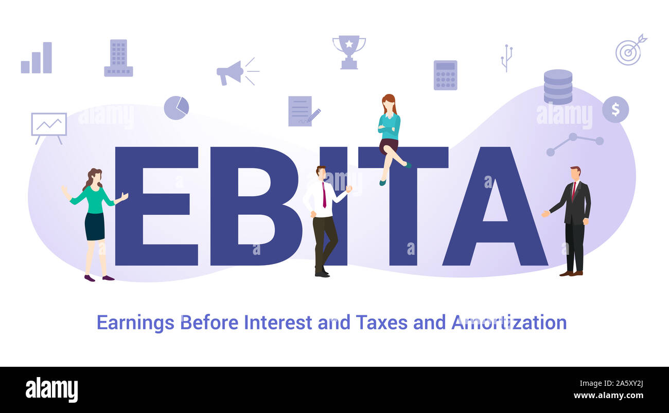 ebita earnings before interest and taxes and amortization concept with ...