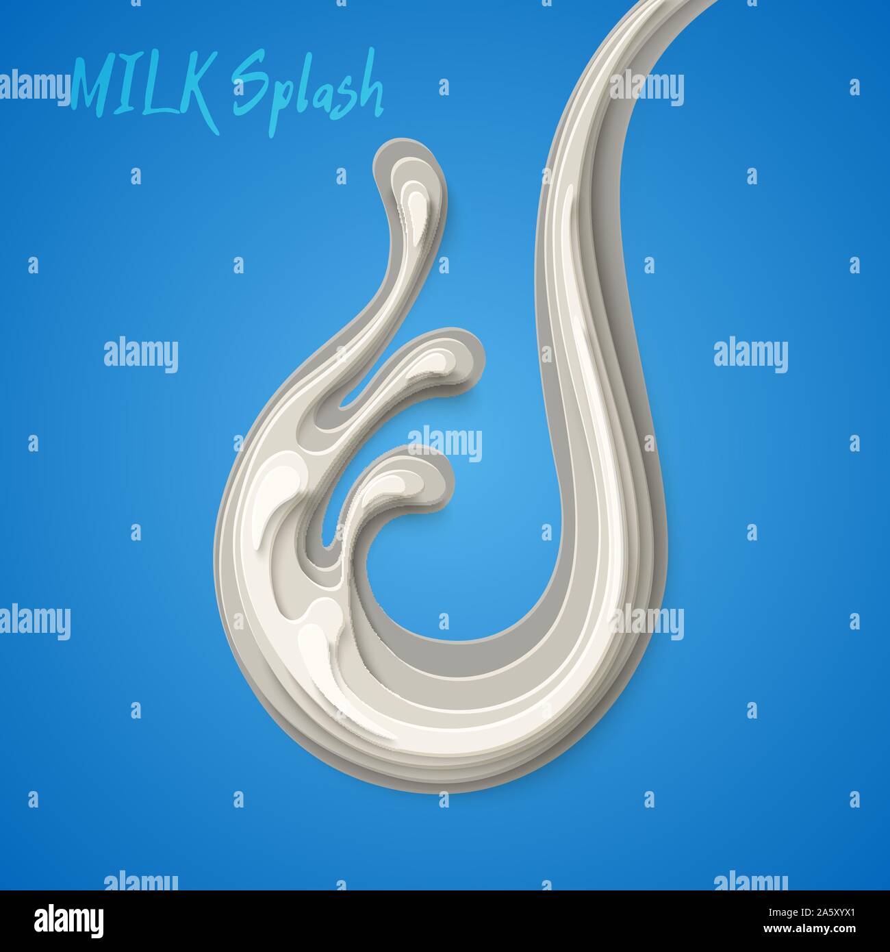 Vector milk splash paper cut concept poster Stock Vector Image & Art ...