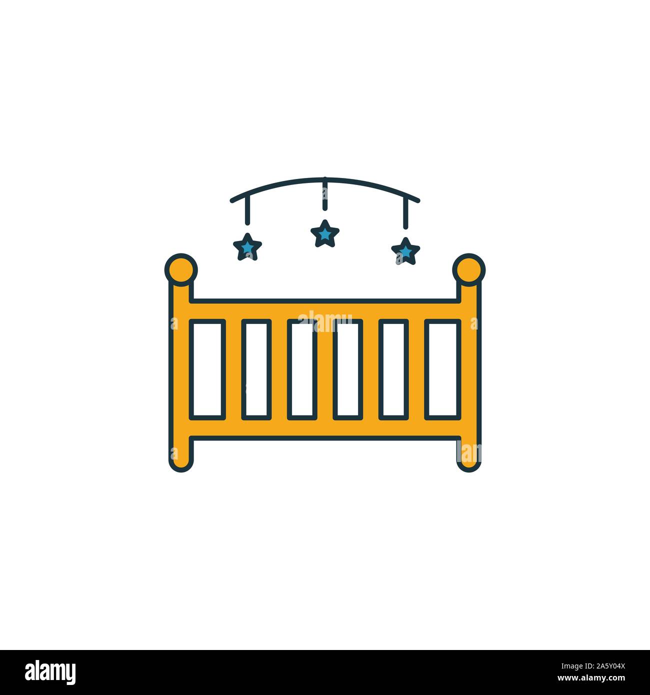 Cot icon outline style. Creative thin design from baby things icon ...