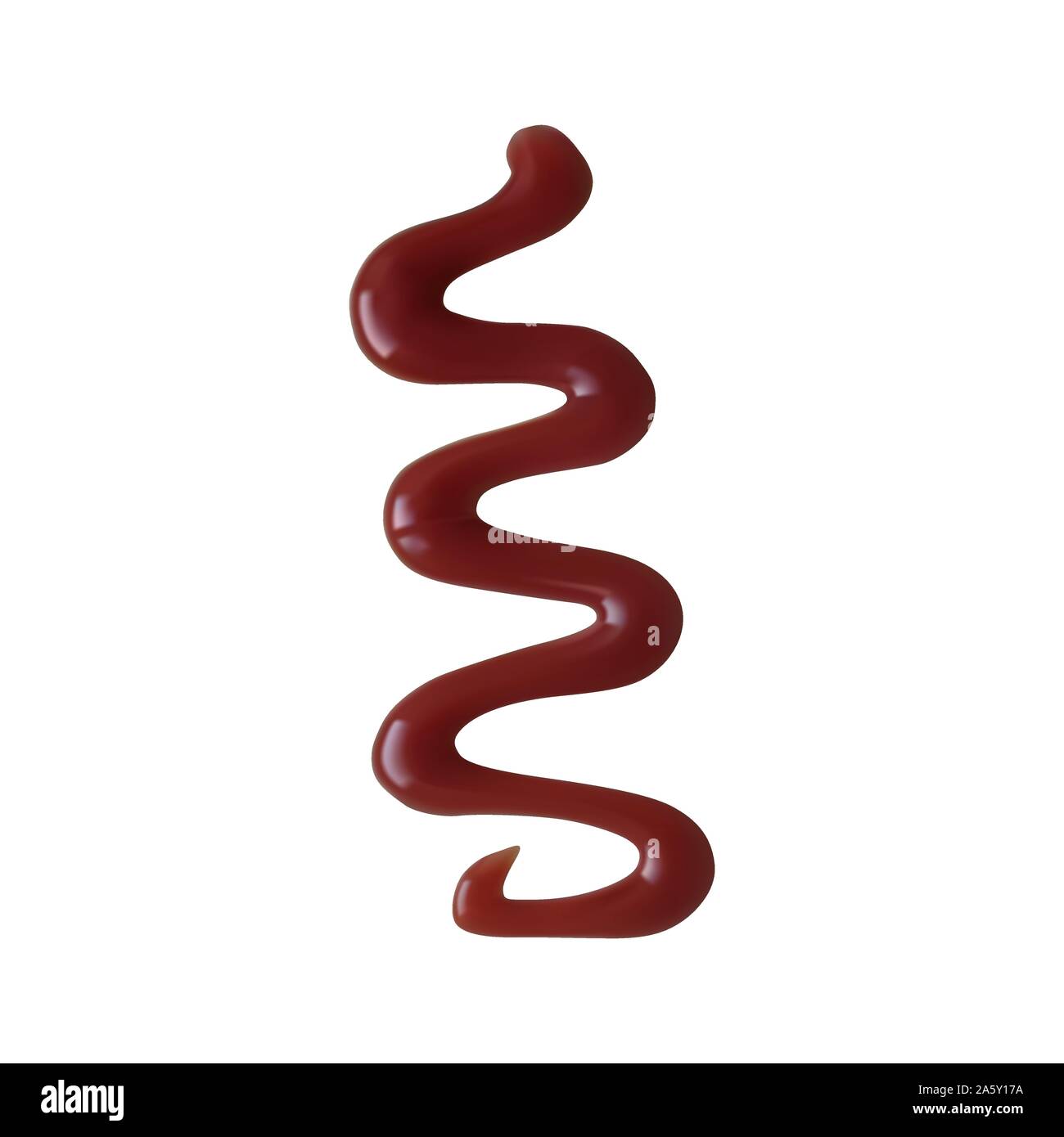 A zigzag line of ketchup. Vector illustration. Bright tomato paste ...