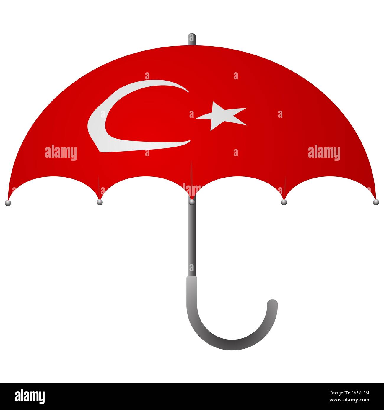 Turkey flag umbrella. Social security concept. National flag of Turkey ...