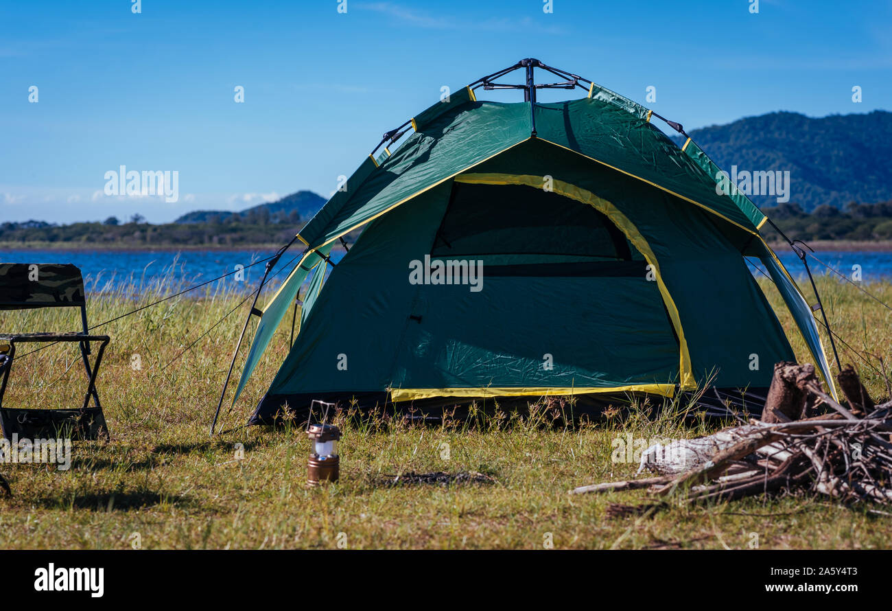 Camping area near lake view hi-res stock photography and images - Alamy