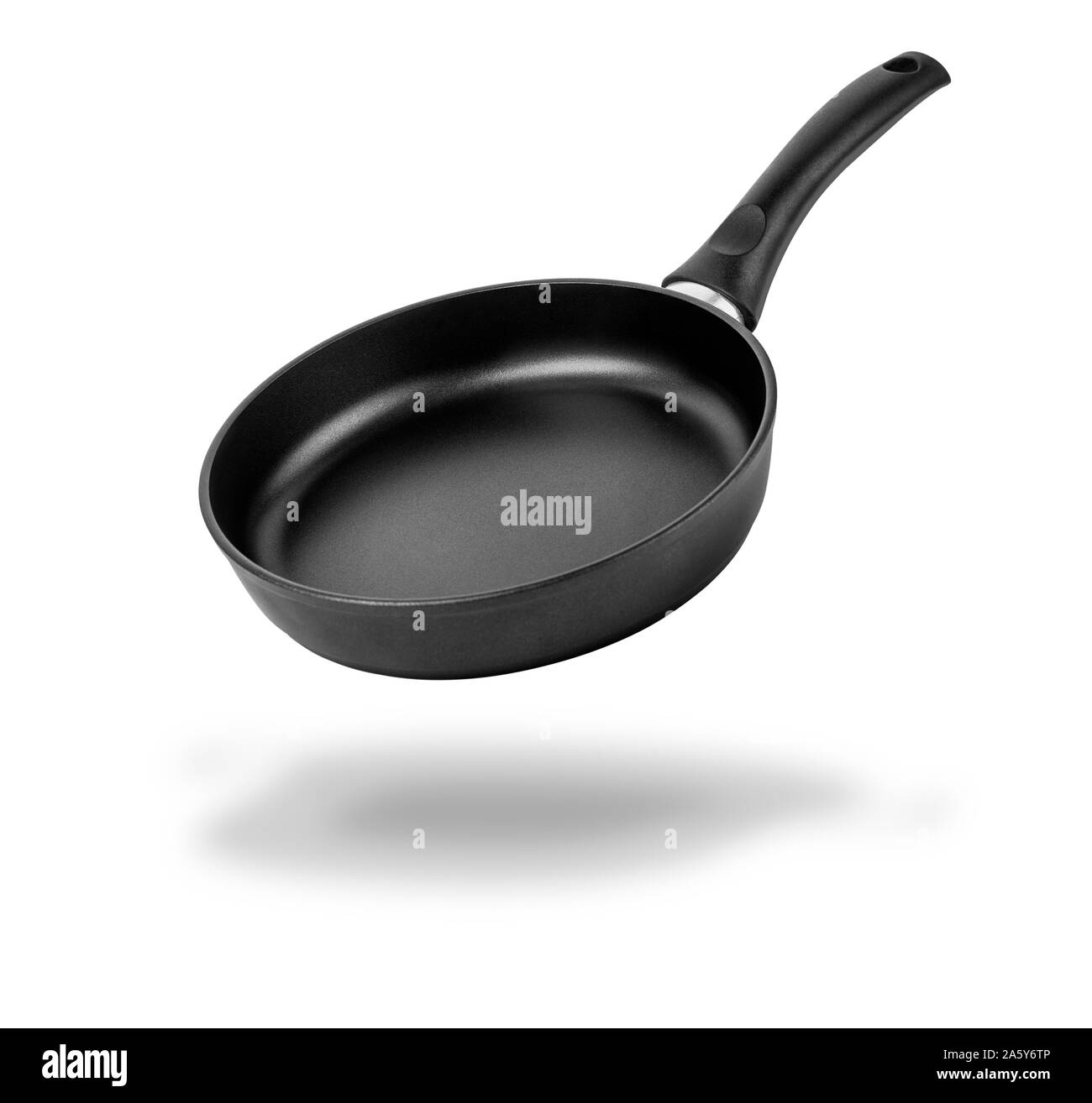 black frying pan isolated on white background with clipping path Stock ...