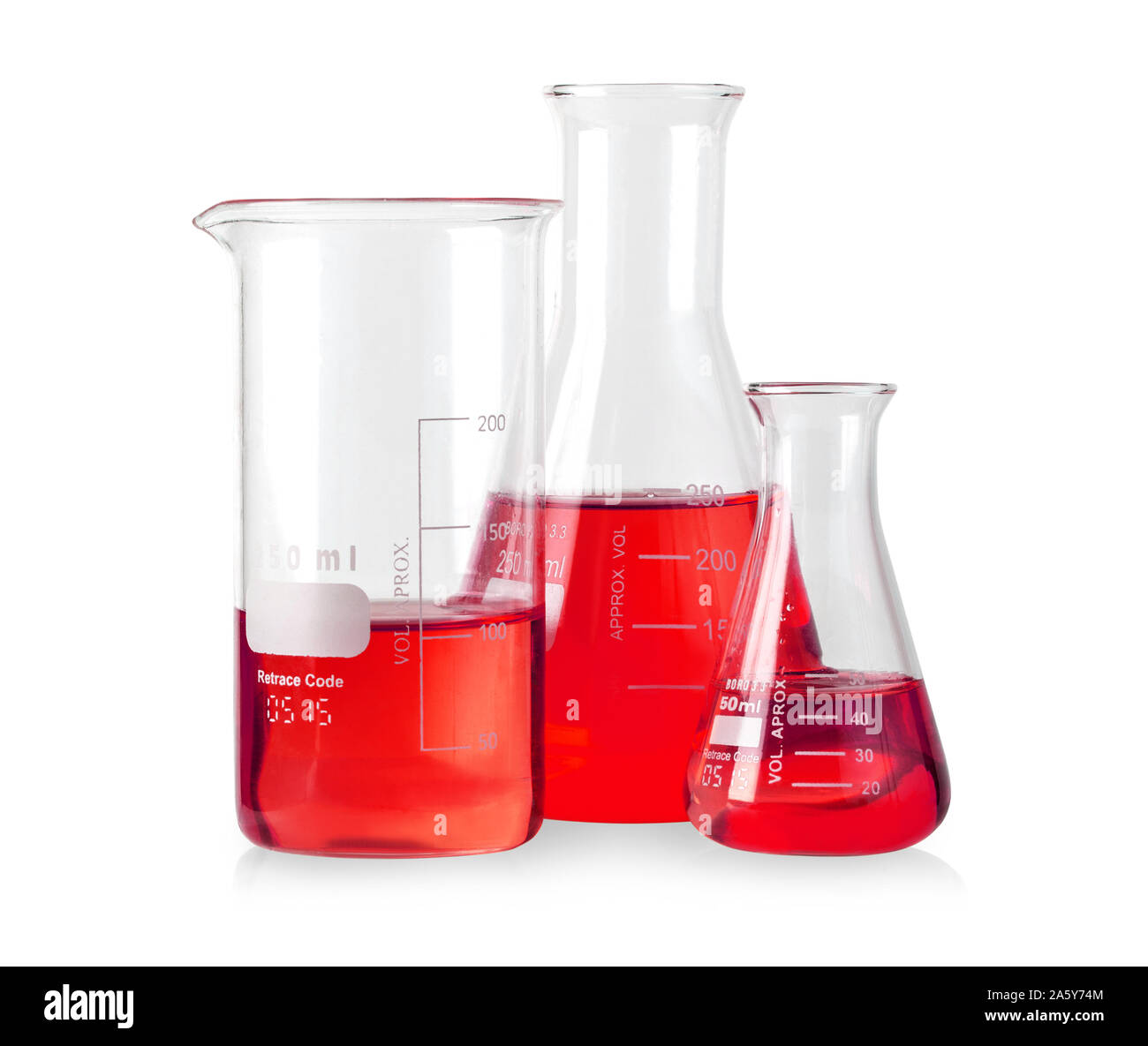 Flask with liquid isolated on white background with clipping path Stock ...