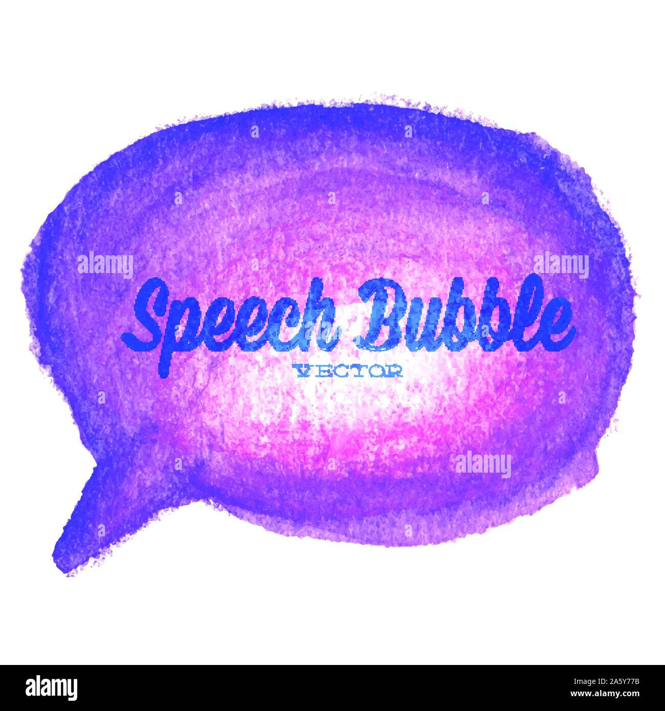 Vector watercolor drawn purple speech bubble Stock Vector Image & Art ...