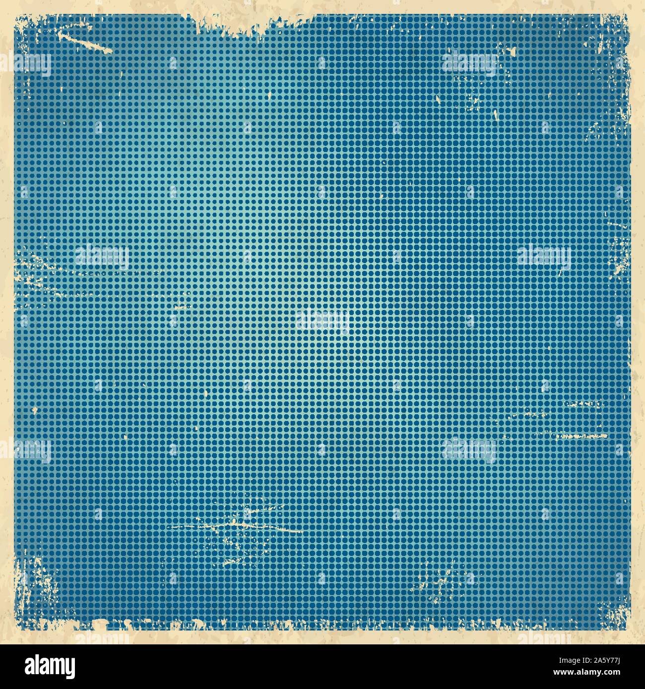 Halftone dotted blue retro card Stock Vector Image & Art - Alamy
