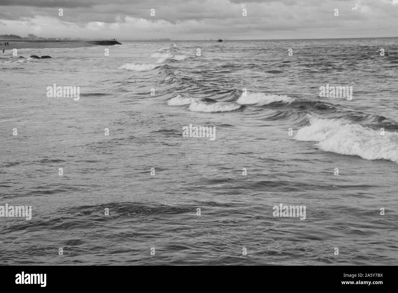 Sunny landscape exotic shore beach Black and White Stock Photos ...