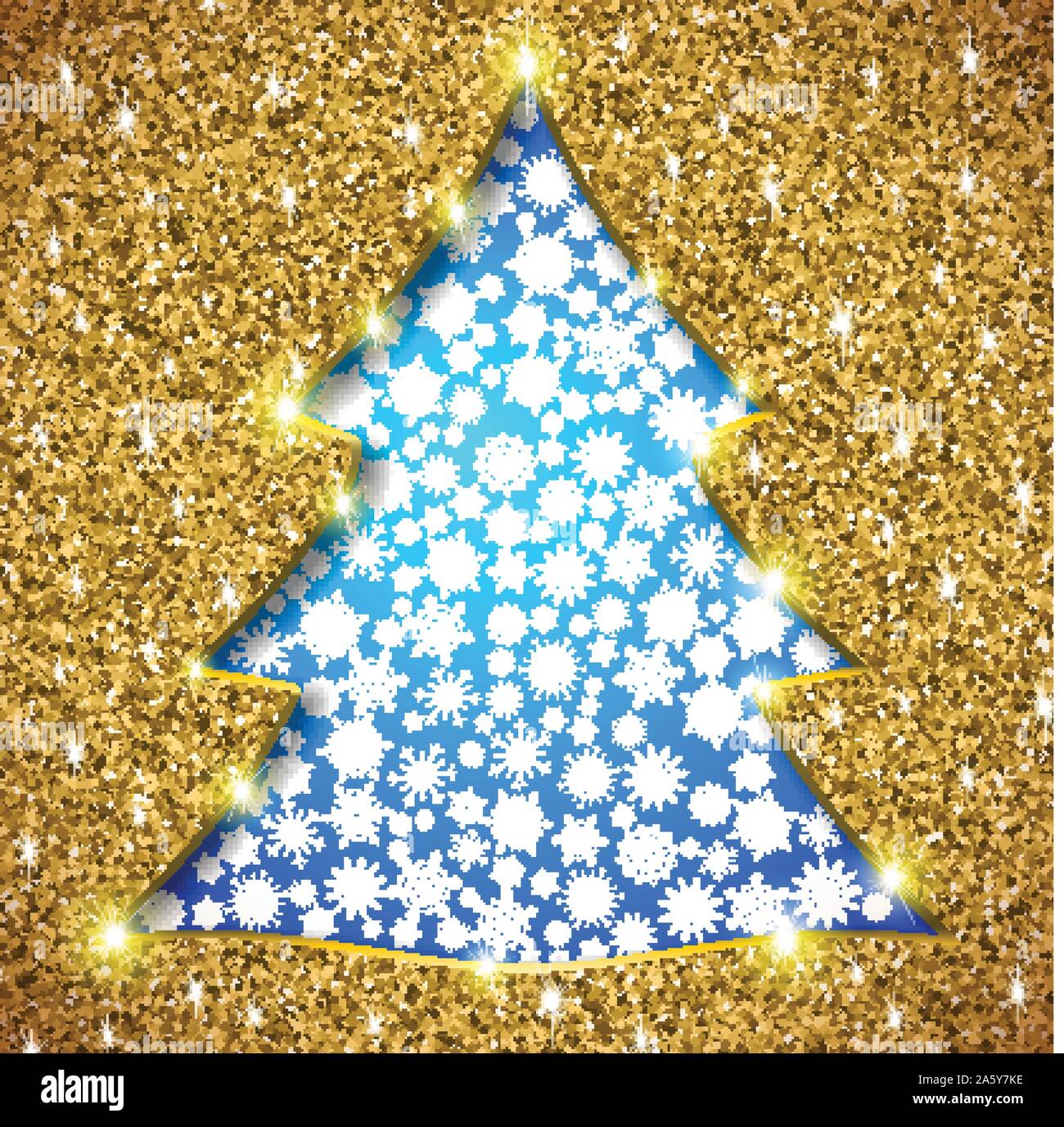 Christmas tree card with glitter Stock Vector Image & Art - Alamy