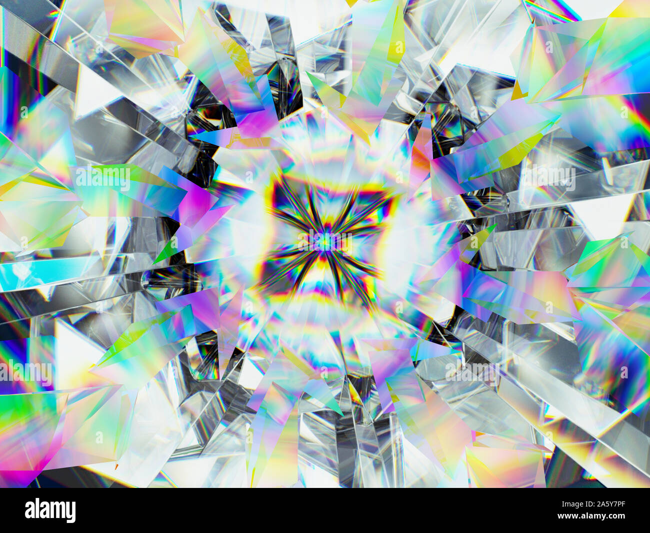 Gemstone or diamond texture closeup and kaleidoscope. 3d render, 3d ...