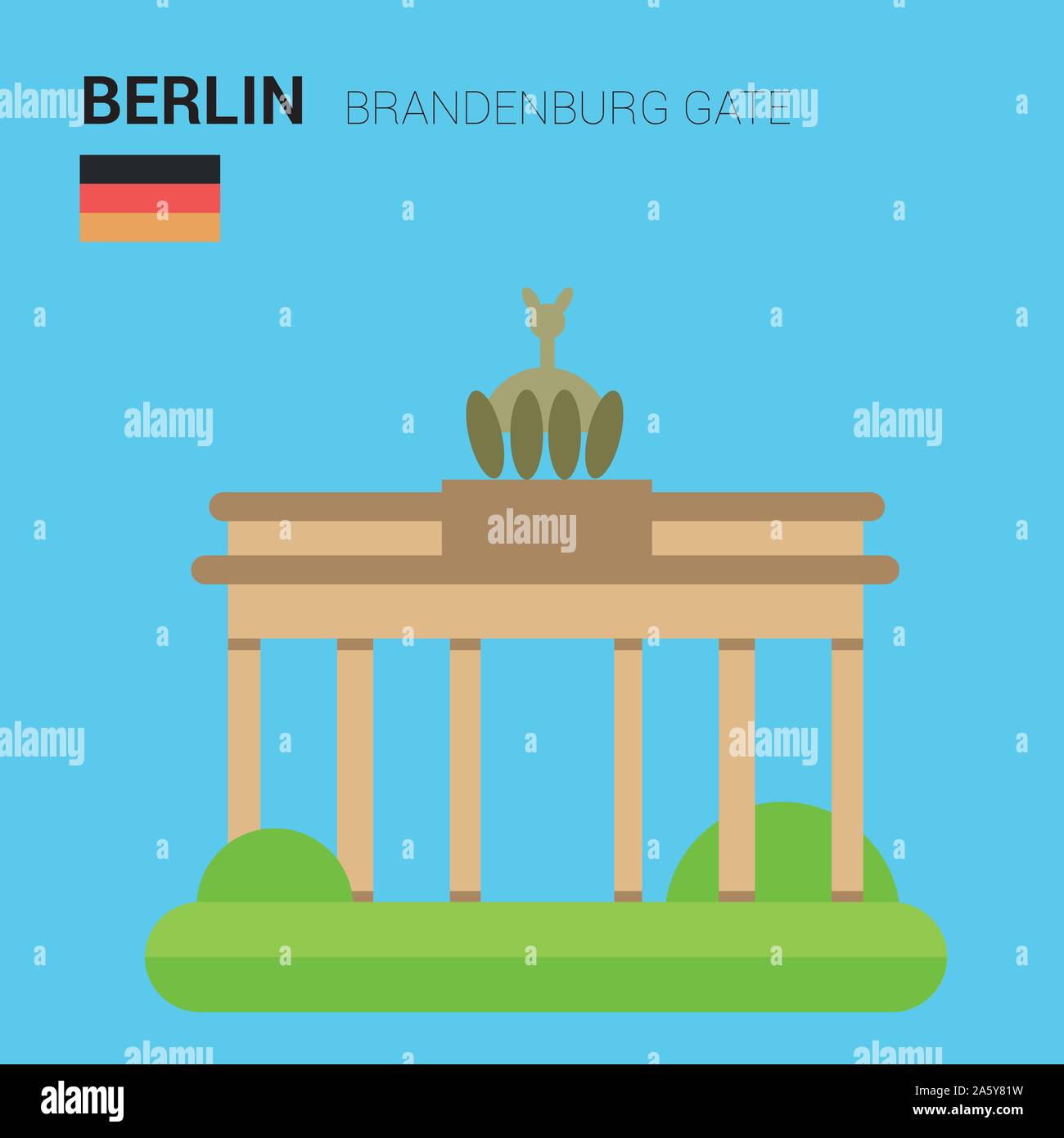 Vector illustration of Brandenburg Gate (Berlin, Germany). Monuments ...