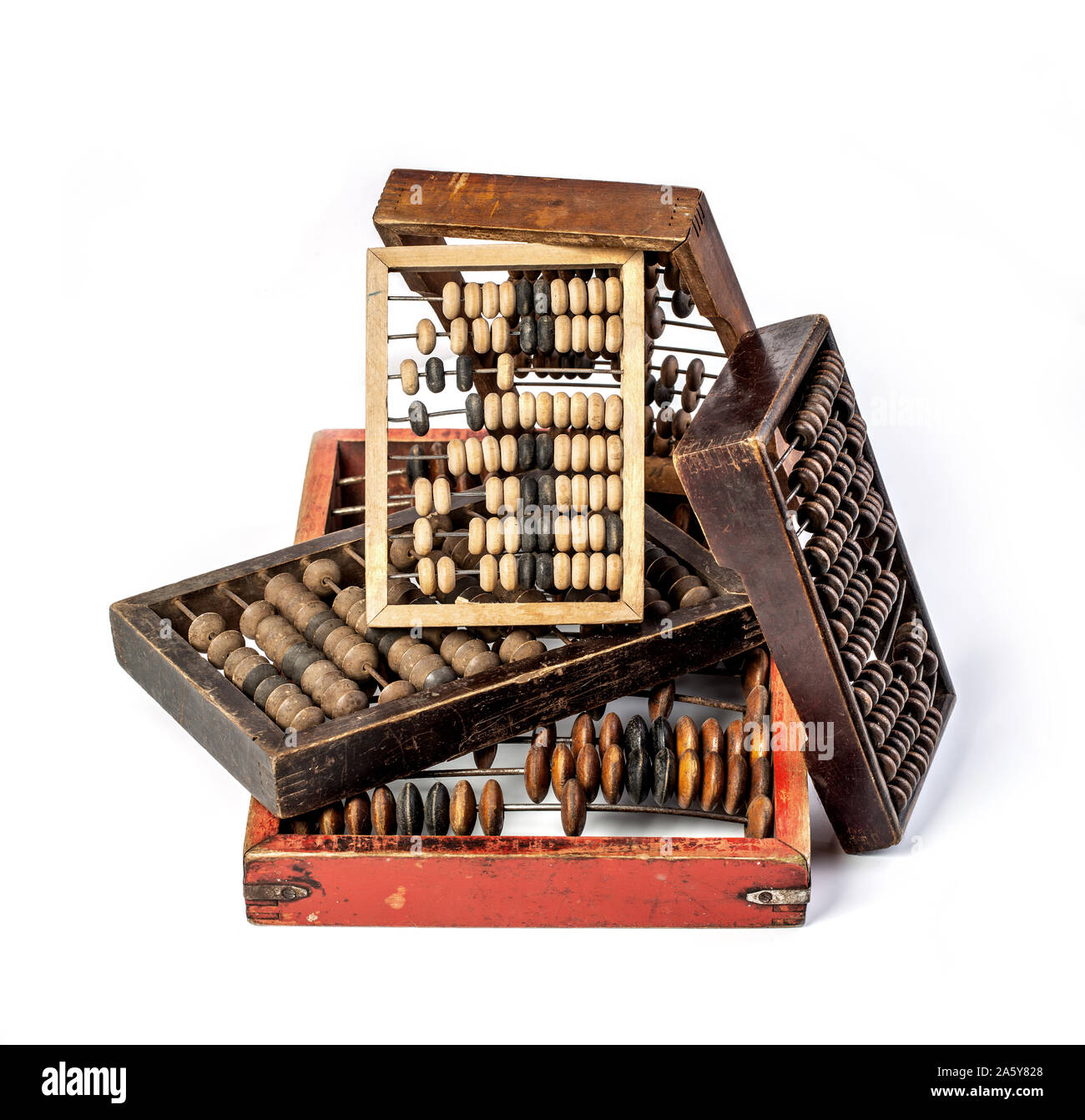 Old wooden abacus on white background Stock Photo - Alamy