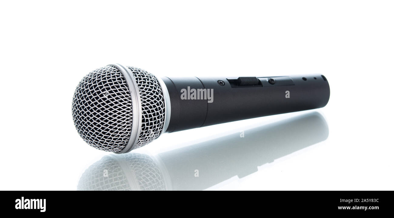 microphone without cable isolated on white over background Stock Photo ...
