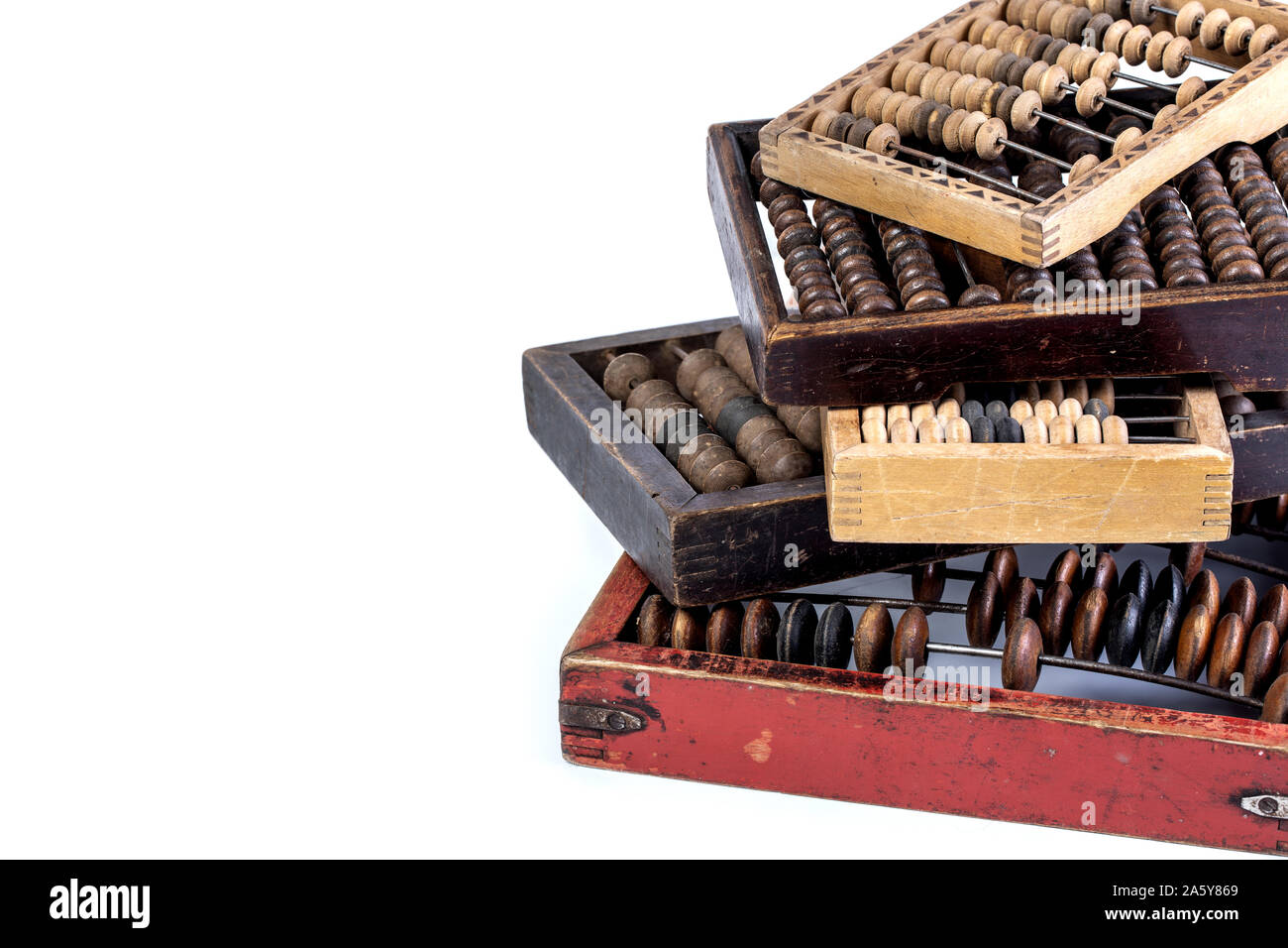 Old wooden abacus on white background Stock Photo - Alamy
