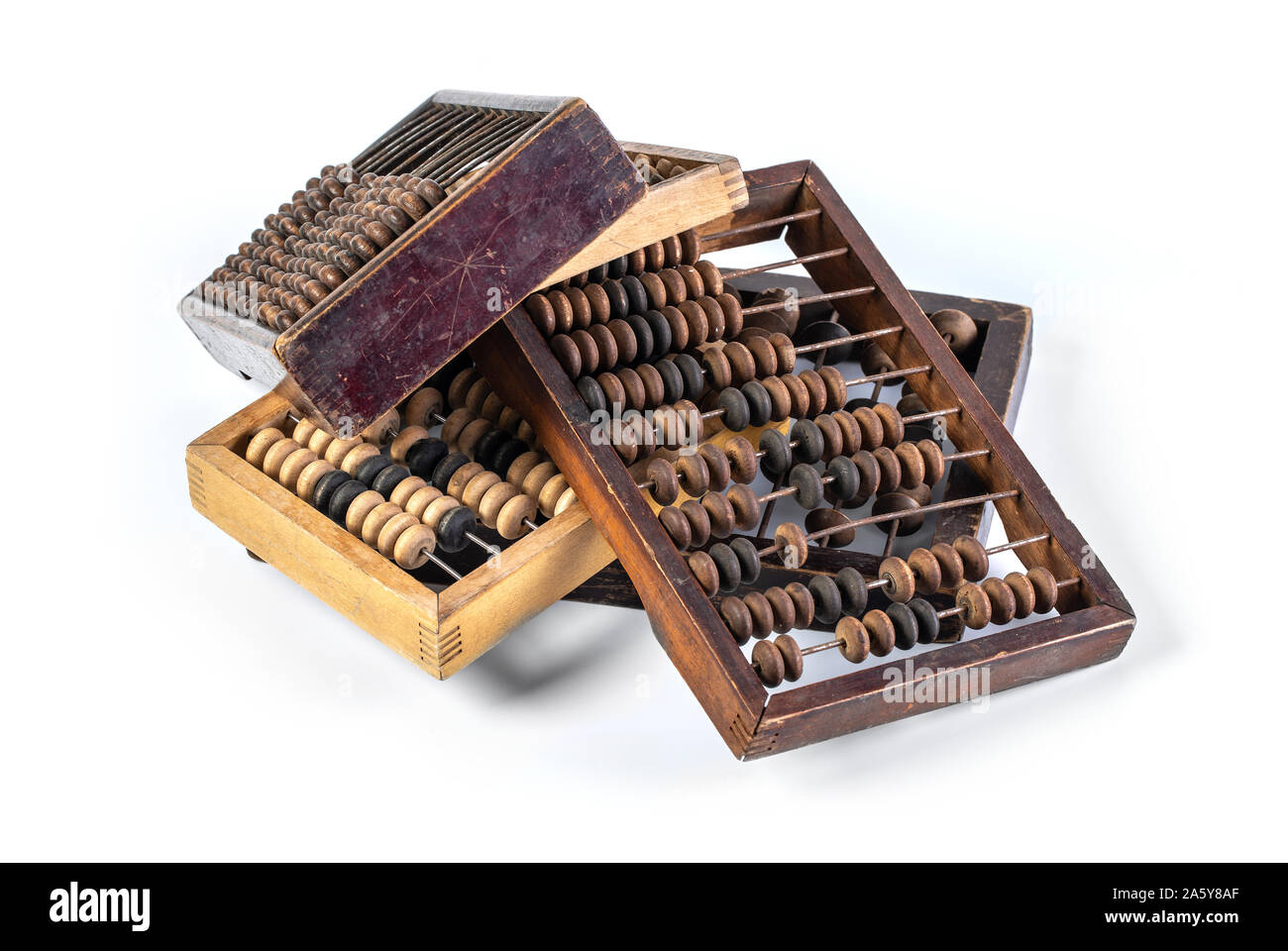 Old wooden abacus on white background Stock Photo - Alamy