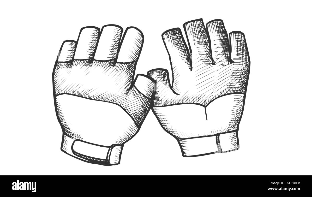 Gloves For Surfing And Diving Monochrome Vector Stock Vector Image ...