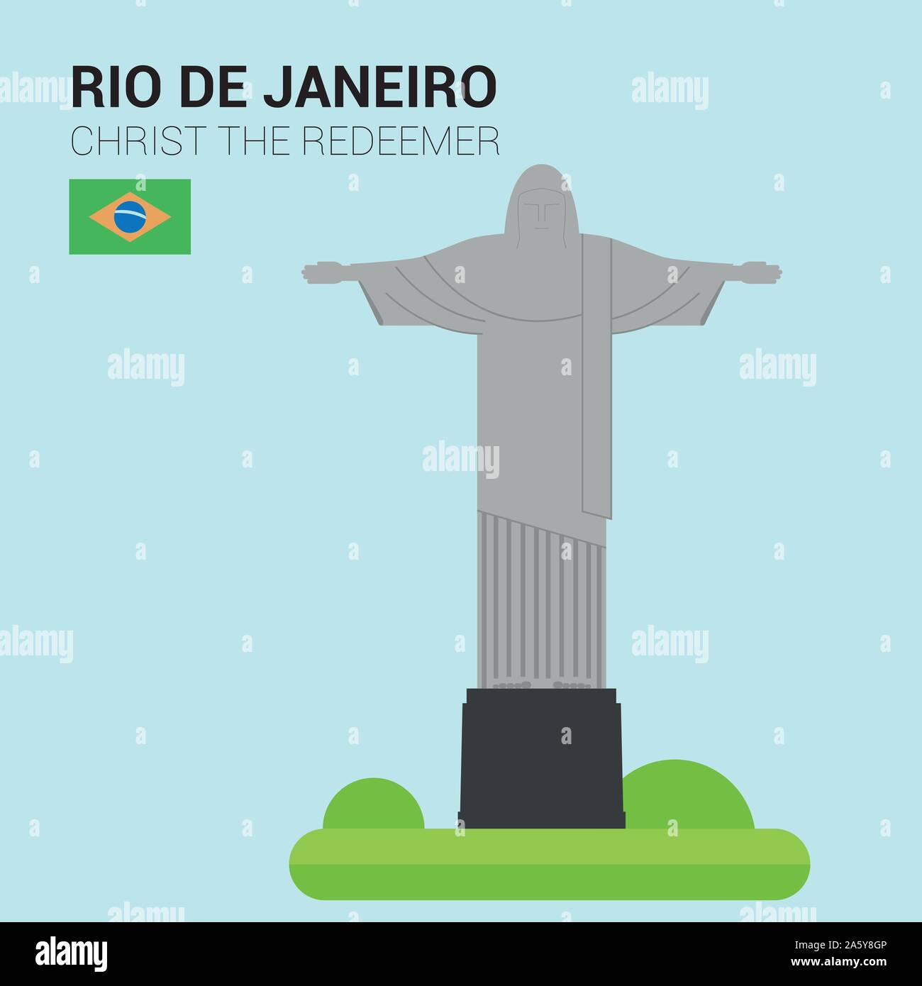 Vector illustration of Christ the Redeemer (Rio de Janeiro, Brazil ...