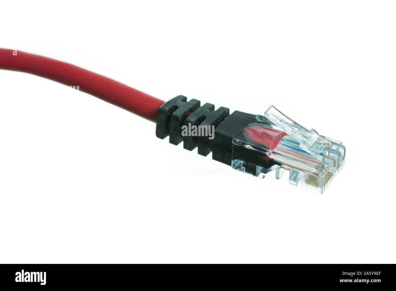 Network cable with RJ45 isolate on over white background Stock Photo ...