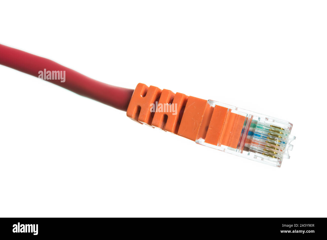 Network cable with RJ45 isolate on over white background Stock Photo ...