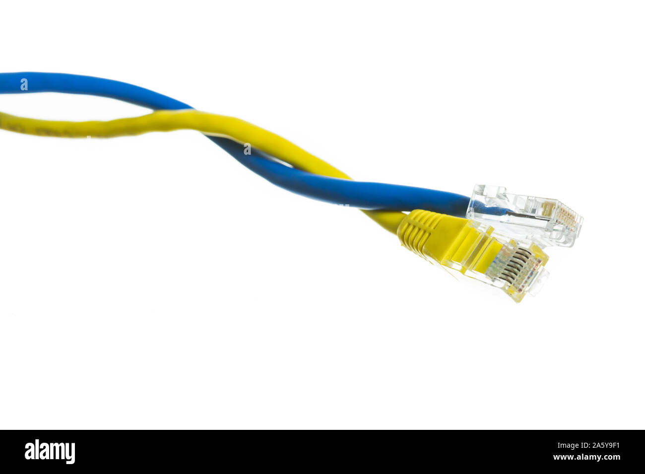 Network cable with RJ45 isolate on over white background Stock Photo ...