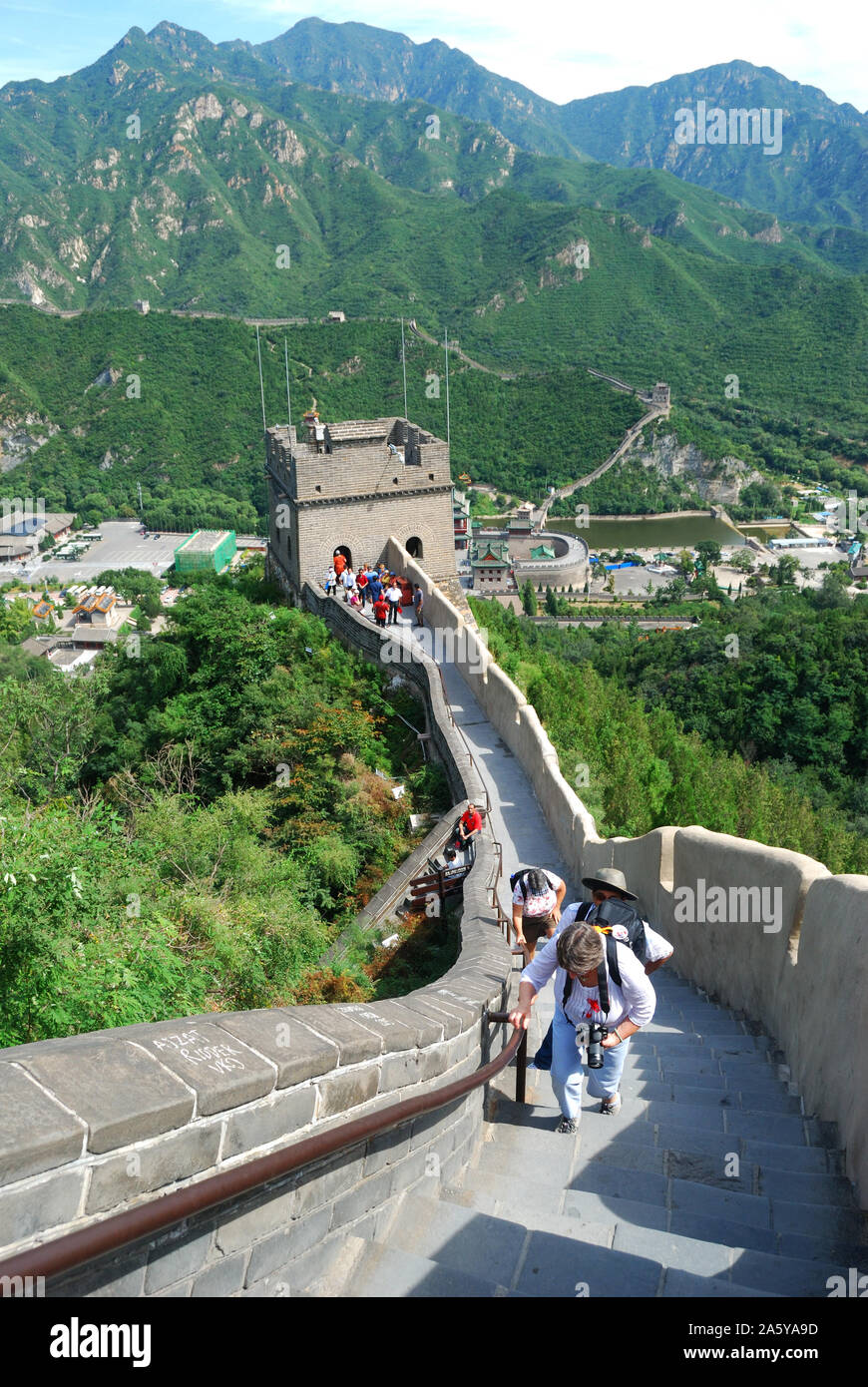 tourist climbing the great wall of china,china Stock Photo - Alamy