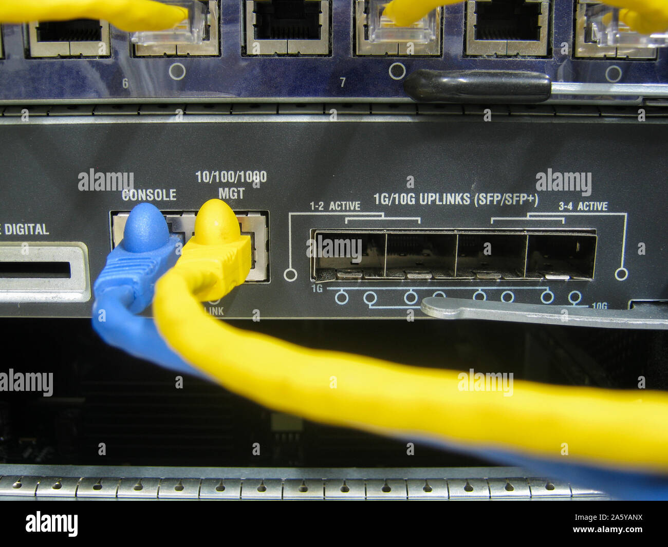 Console cable communications switch equipment installed chassis in ...