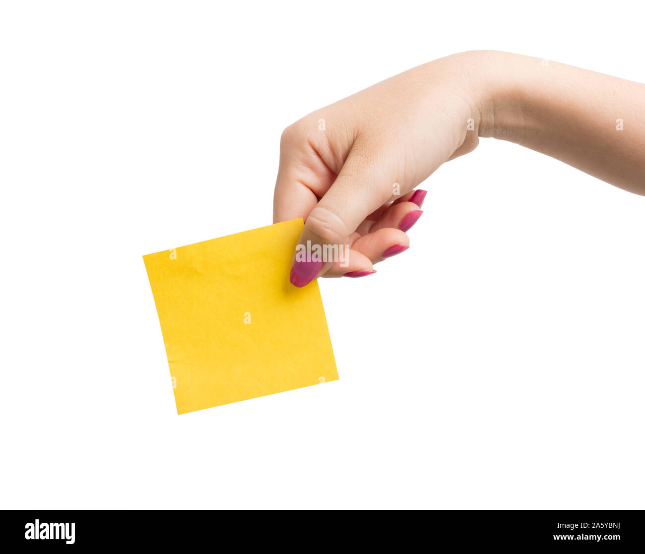 Person holding sticky note Cut Out Stock Images & Pictures - Alamy