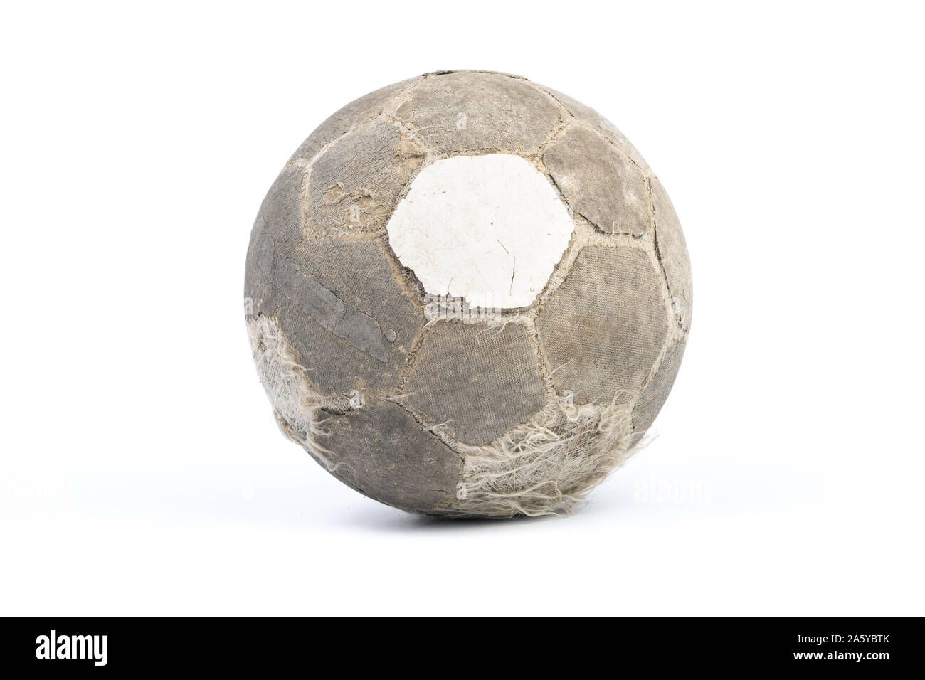 Very old ball for soccer Isolated on over white background Stock Photo ...