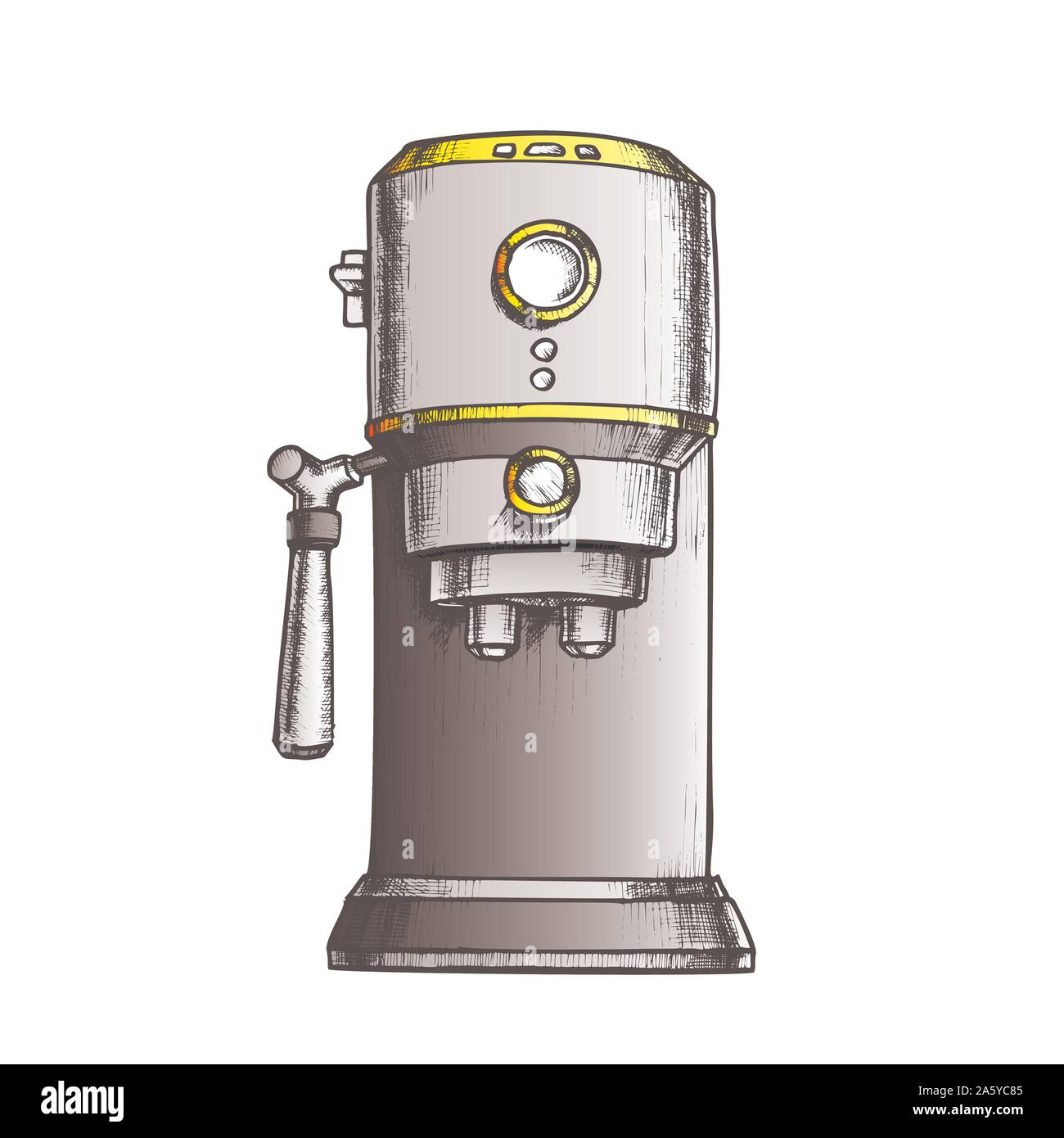 Espresso Machine Front View Color Vector Stock Vector Image & Art - Alamy