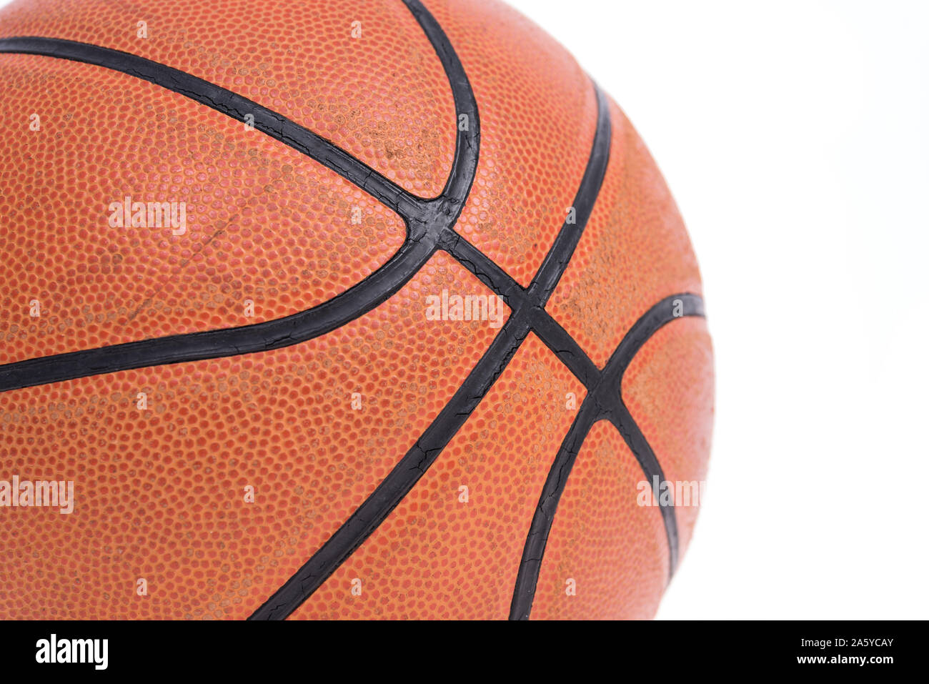 Old basketball basket ball isolate on over white background Stock Photo ...