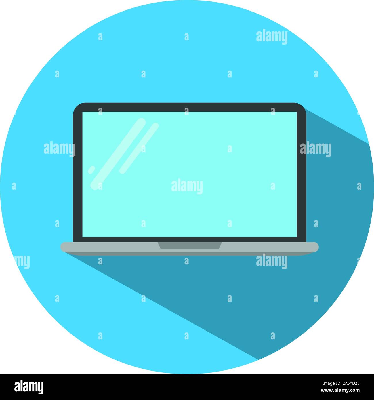 Icon of a laptop in flat style. Vector illustration Stock Vector Image ...