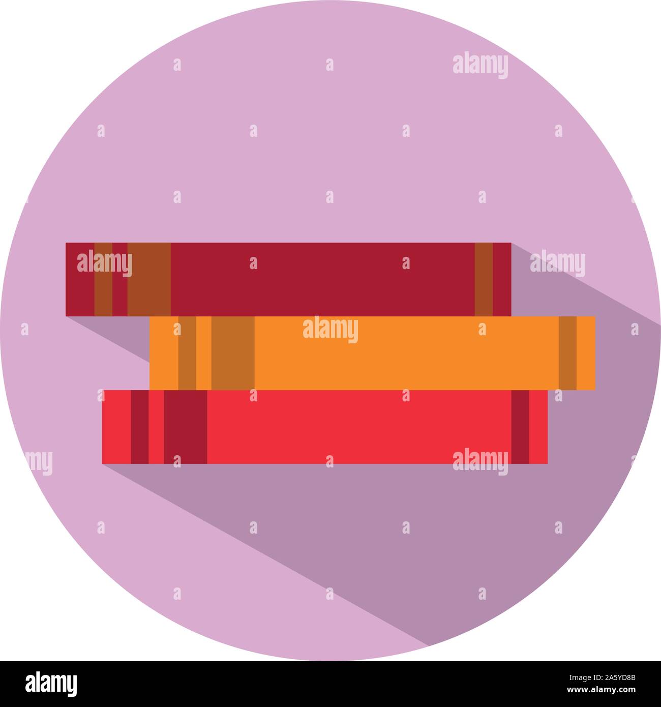 Icon of a group of books in flat style. Vector illustration. School ...