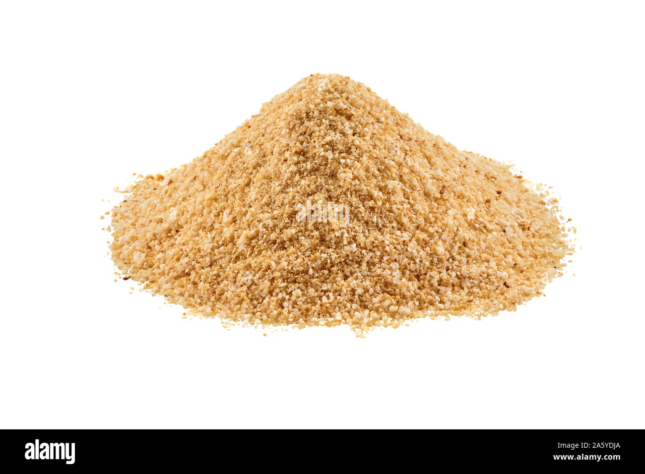 Portion of a ground garlic isolated on white background with copy space ...