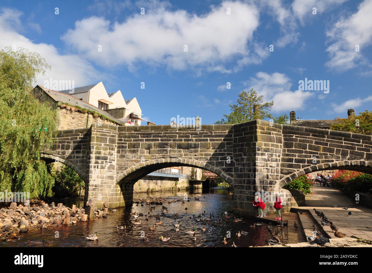 Bridge over Hebden water, Hebden bridge, West Yorkshire Stock Photo - Alamy