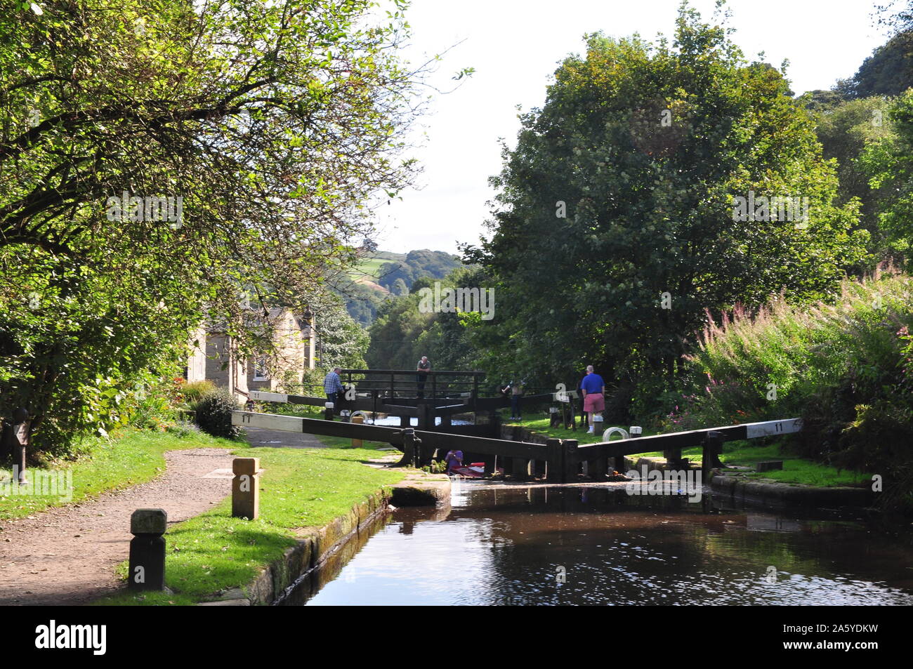 Lock on the Rochdale canal, Hebden Bridge Stock Photo - Alamy