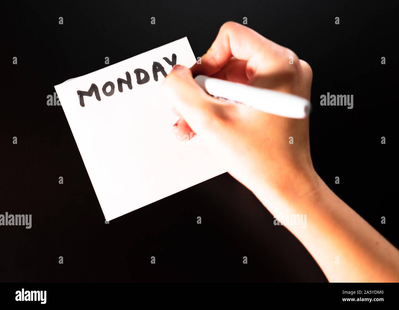 Writing on sticky note MONDAY. Text with MONDAY on paper Stock Photo ...