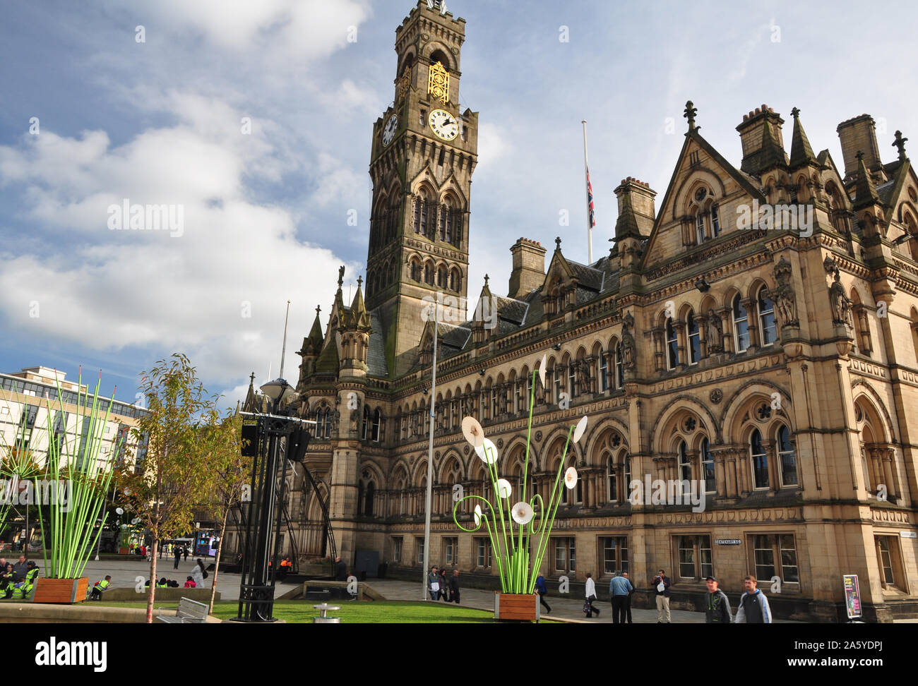 Bradford City Hall, Bradford Town Hall, West Yorkshire Stock Photo - Alamy