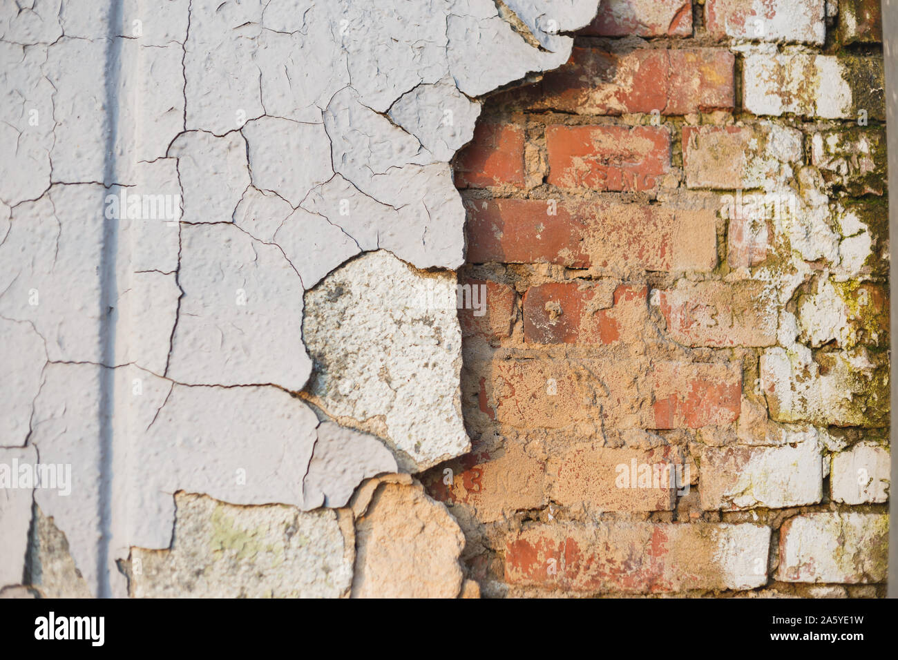 Old weathered brick wall fragment Stock Photo - Alamy