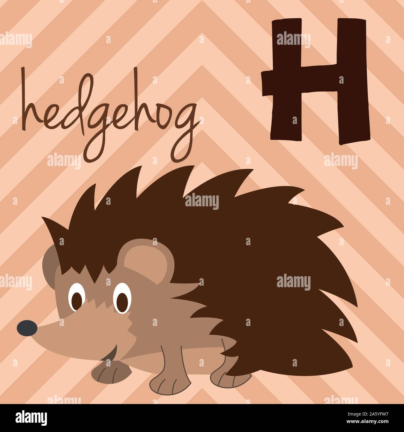 Cute cartoon zoo illustrated alphabet with funny animals: H for ...